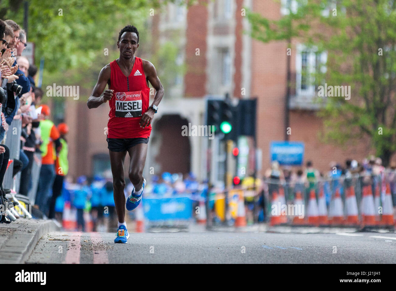 London, UK. 23rd April, 2017. Amanuel Mesel of Eritrea, who finished ...
