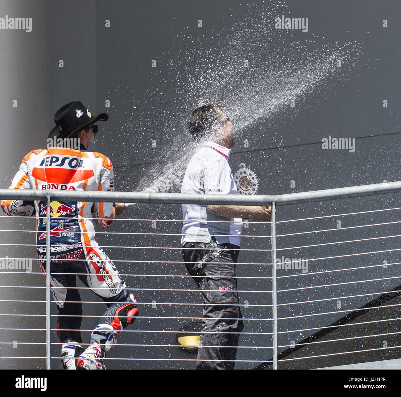 Celebrating spraying champagne hi-res stock photography and images - Alamy