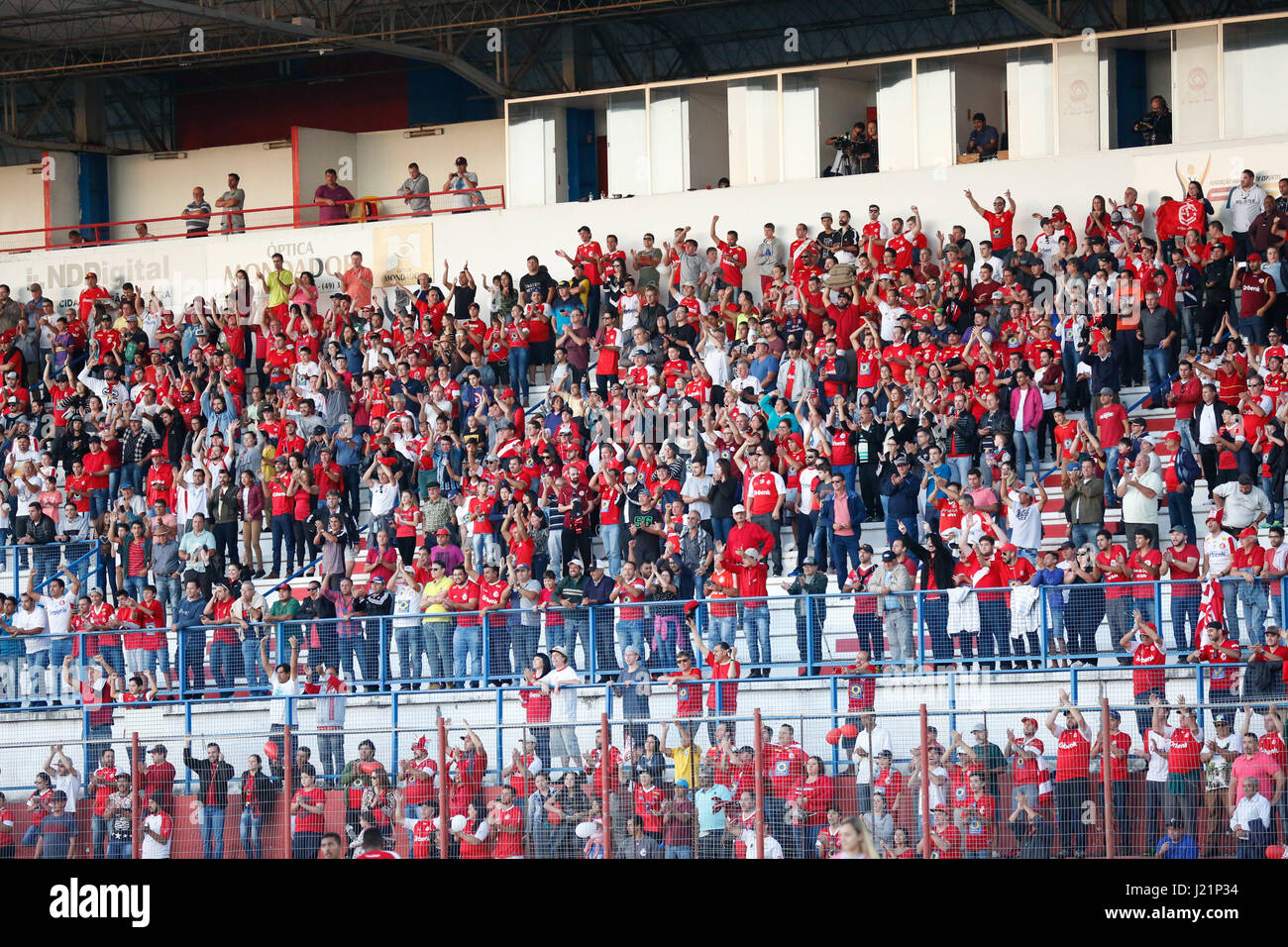 Lages, Brazil. 23rd Apr, 2017. International fans celebrate the ...