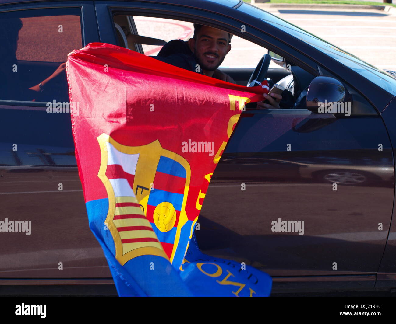 Fc barcelona real madrid flags hi-res stock photography and images - Alamy