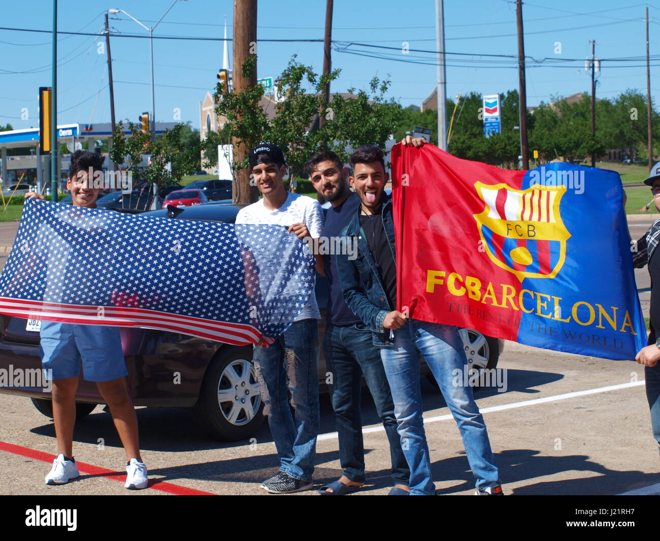 Fc barcelona real madrid flags hi-res stock photography and images - Alamy