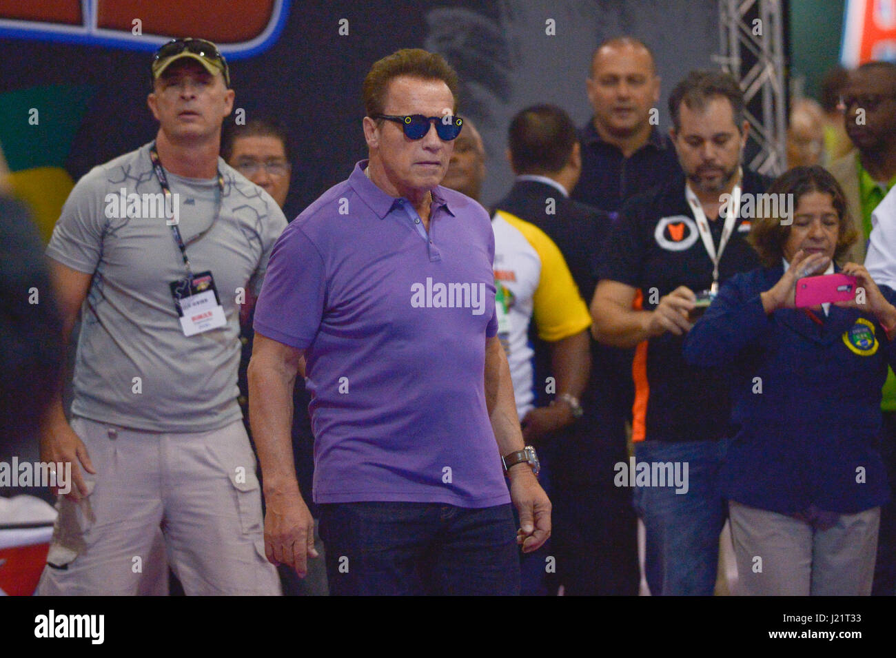 Sao Paulo, Brazil. 23rd Apr, 2017. Arnold Schwarzenegger visits the ...