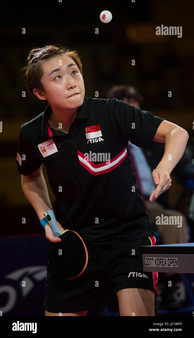 Incheon, South Korea. 23rd Apr, 2017. Feng Tianwei (SGP) Table Tennis ...