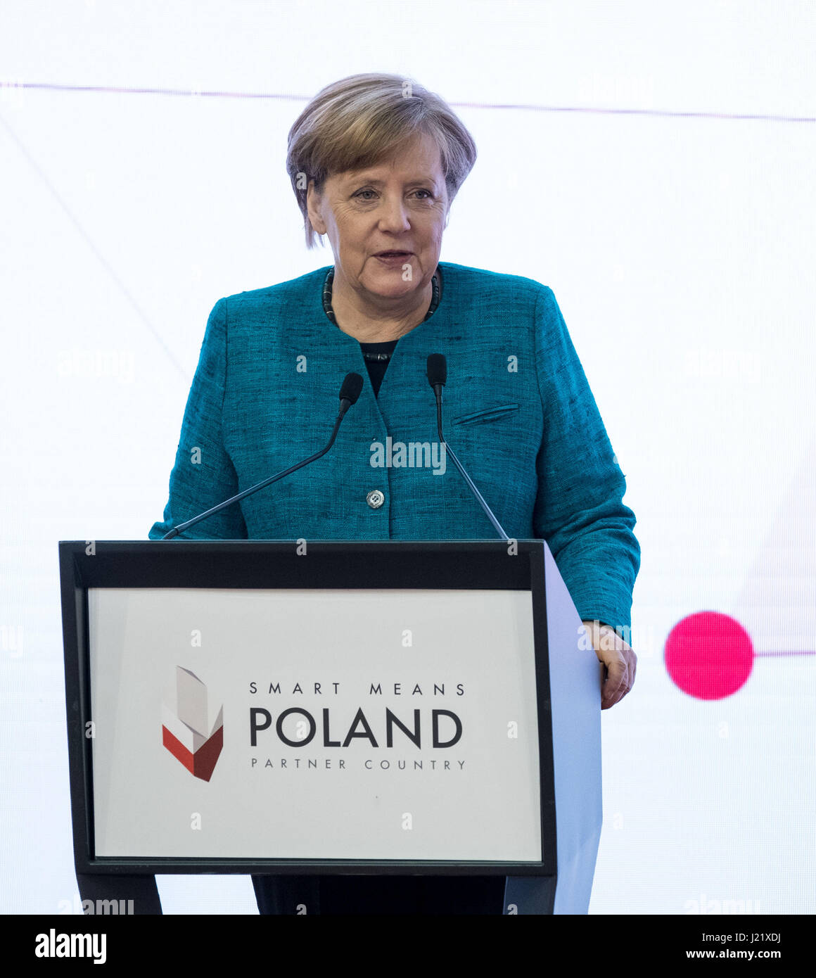 Hanover, Germany. 24th Apr, 2017. German chancellor Angela Merkel ...