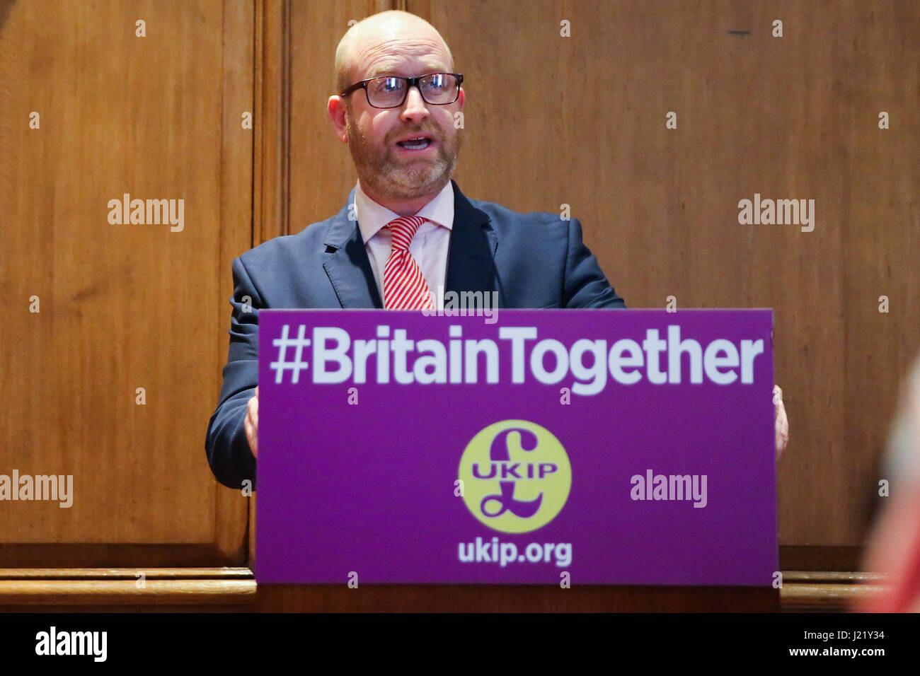 Westminster, London, UK. 24th April, 2017. UKIP Leader Paul Nuttall MEP ...