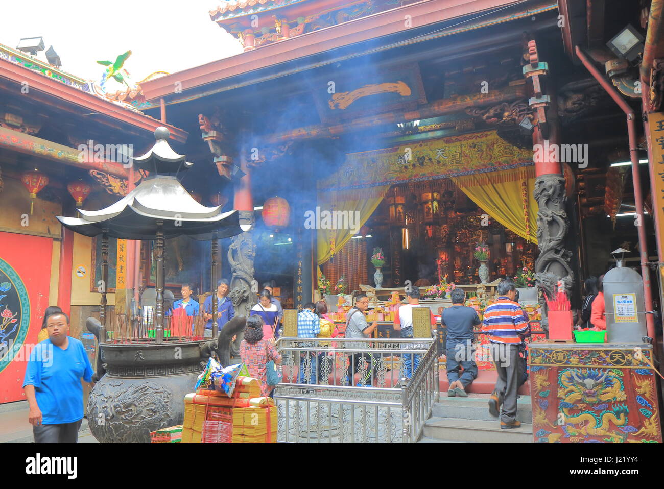 People visit Tian Tan temple in Tainan Taiwan. Tian Tan temple is one ...