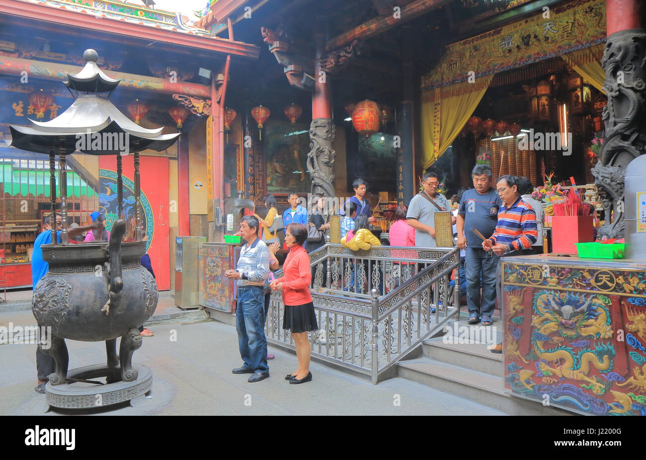 People visit Tian Tan temple in Tainan Taiwan. Tian Tan temple is one ...