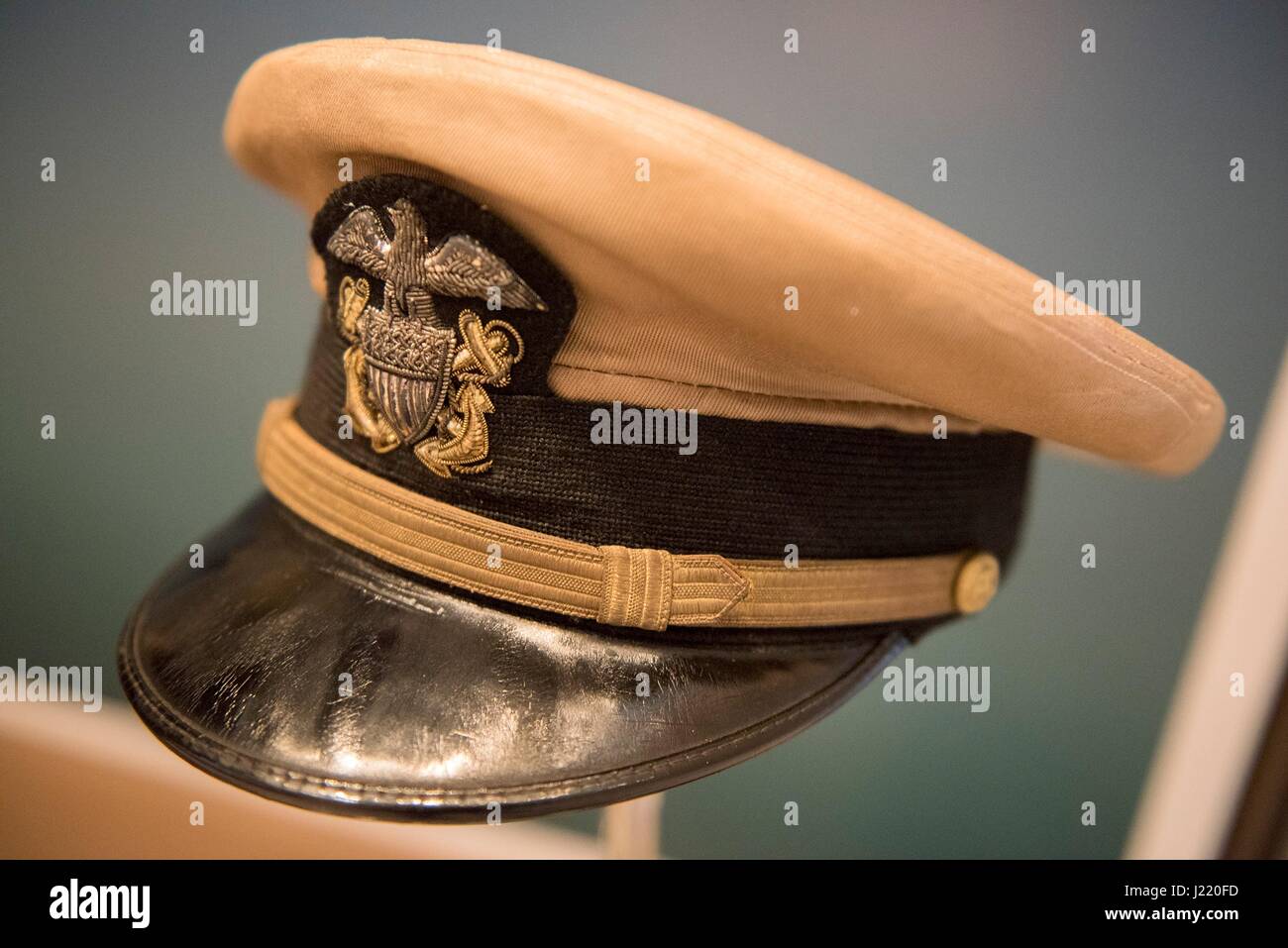 Former President Lyndon B. Johnsons military uniform hat sits on ...