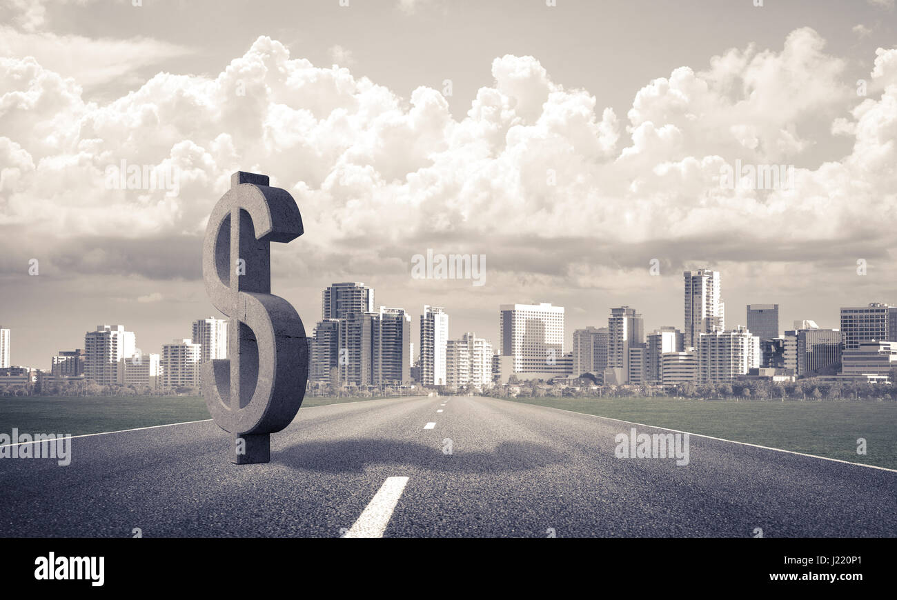 Money making and wealth concept presented by stone dollar symbol Stock ...