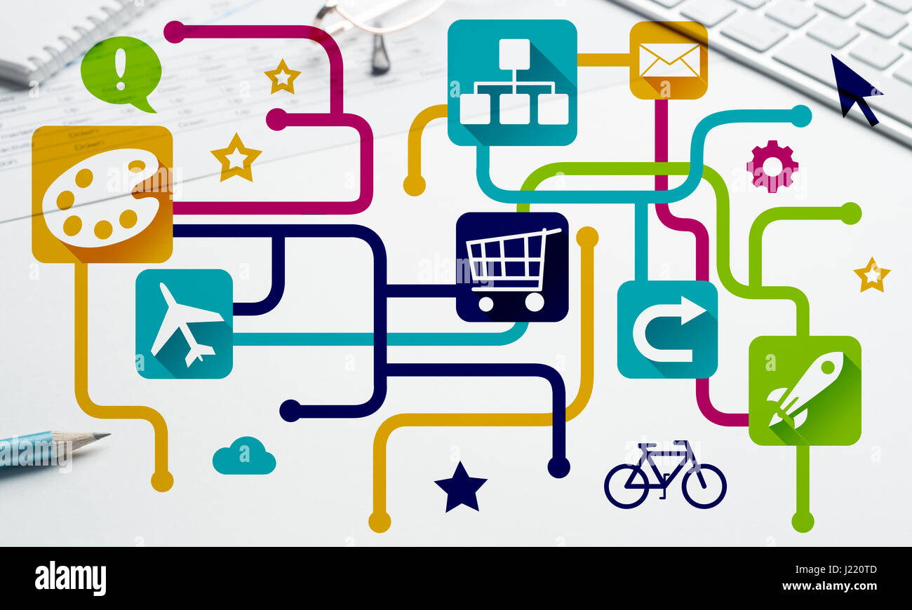 Network media background Stock Photo - Alamy