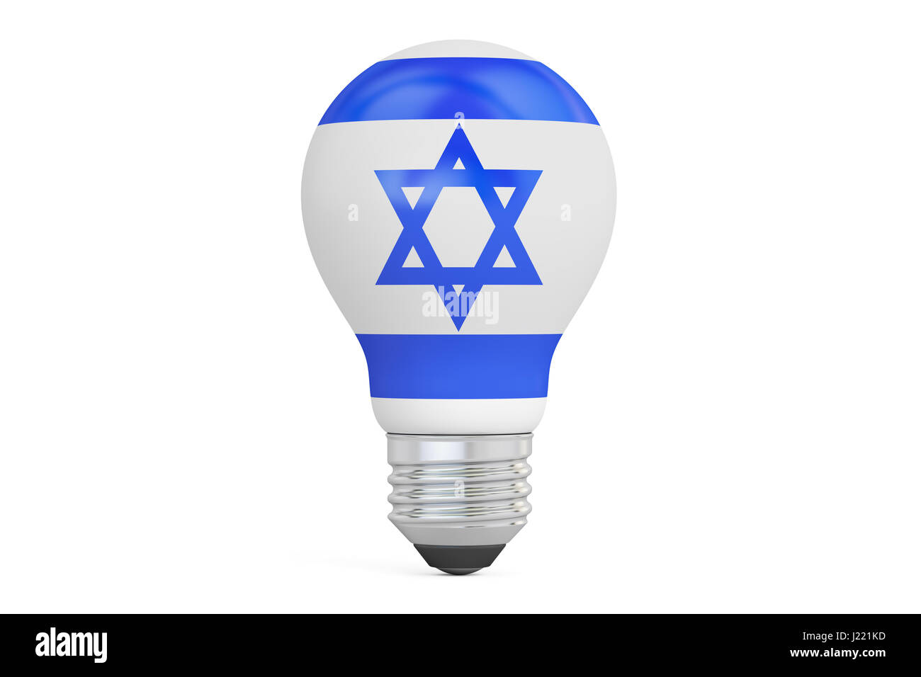 Light bulb with Israel flag, 3D rendering isolated on white background ...