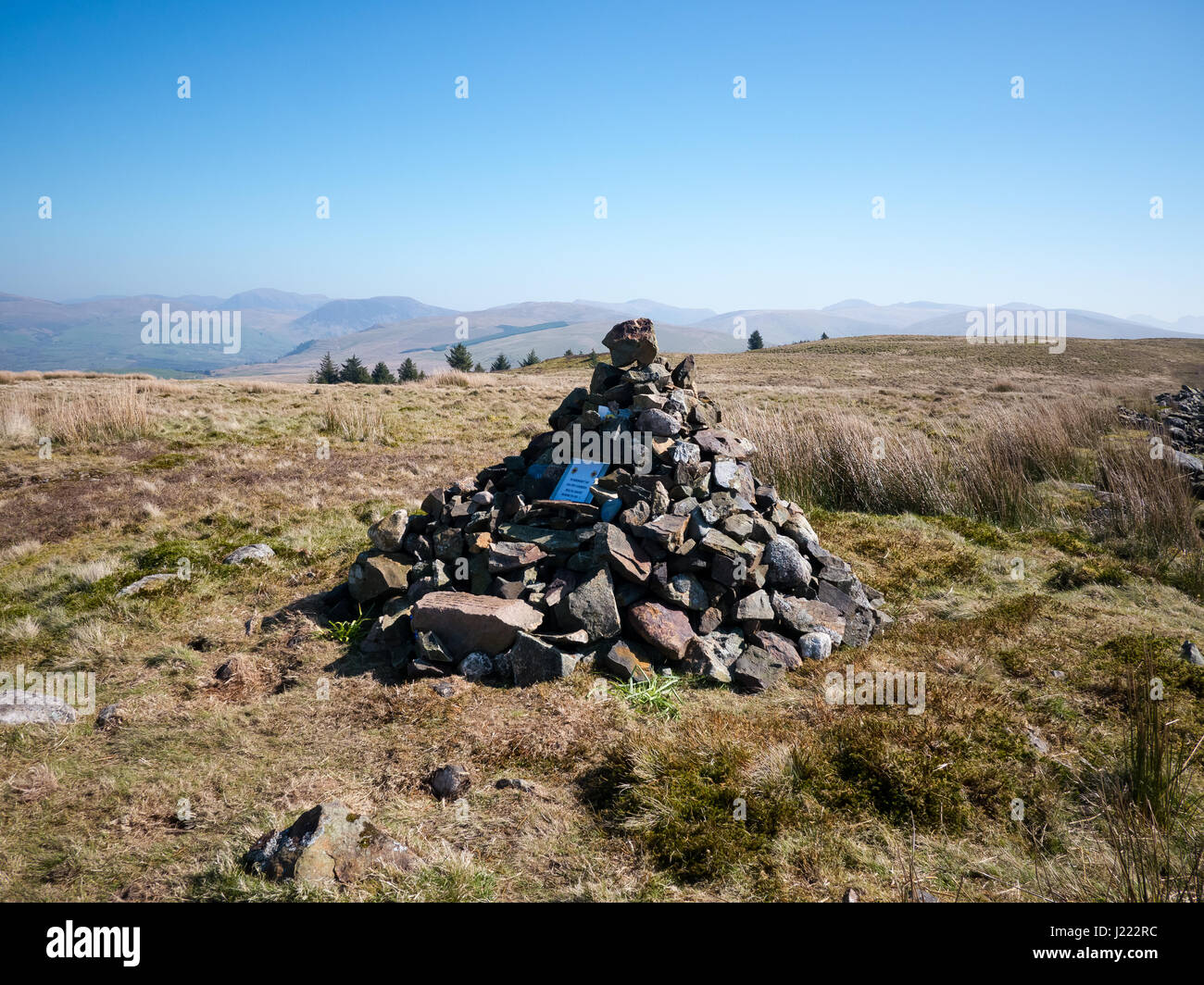 A Small memorial Cairn on the summit of Dent Fell, Cleator, Cumbria ...