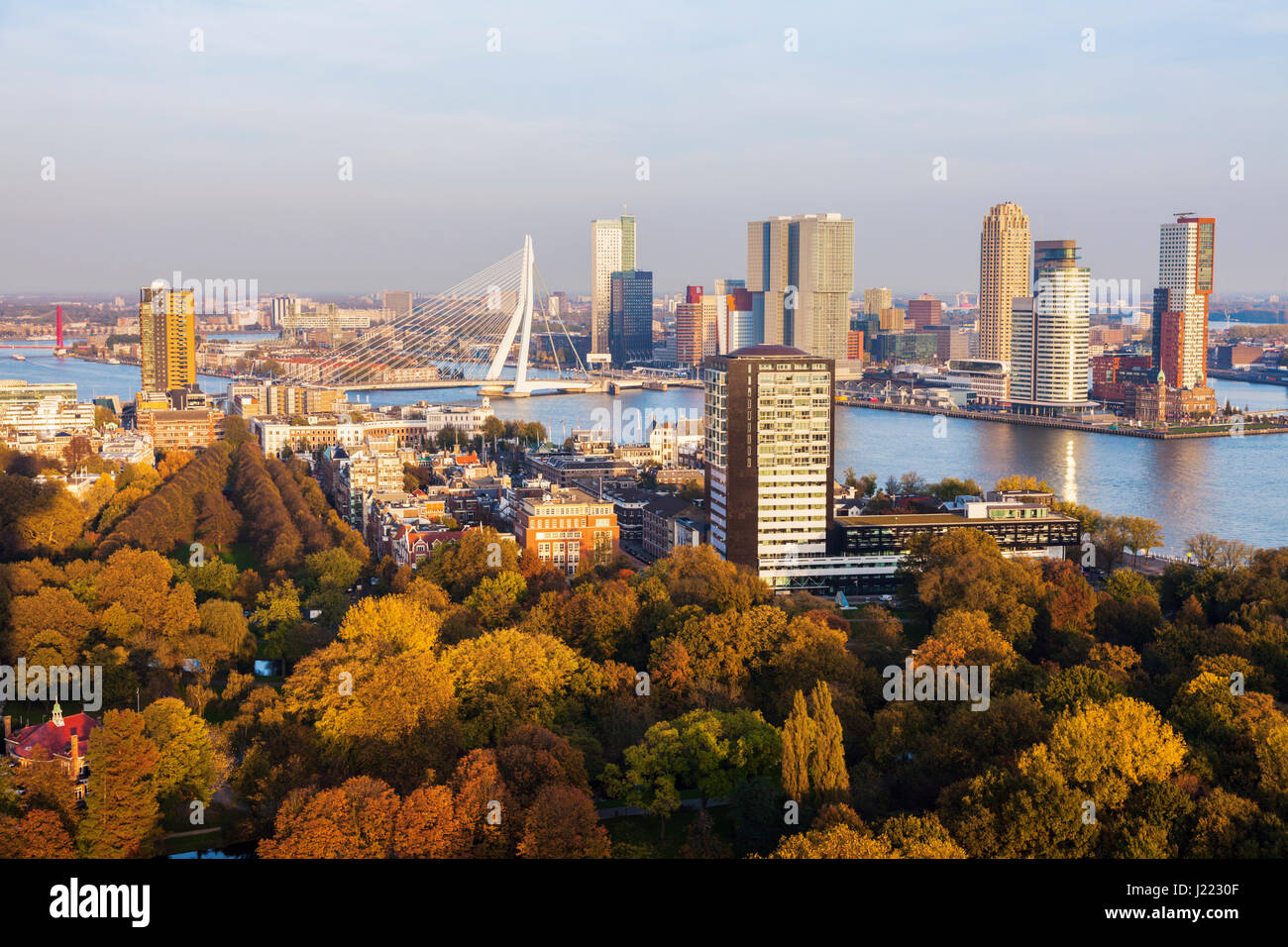 Aerial panorama of Rotterdam. Rotterdam, South Holland, Netherlands ...