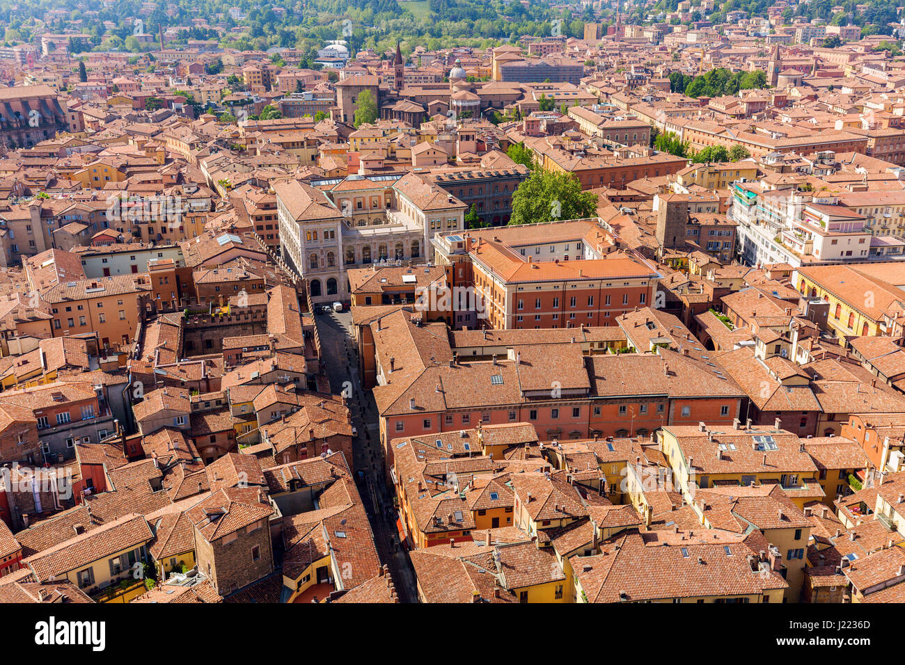 Architecture of Bologna - aerial photo. Bologna, Emilia-Romagna, Italy ...