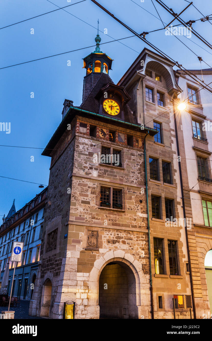 Molard Tower in Geneva. Geneva, Switzerland Stock Photo - Alamy