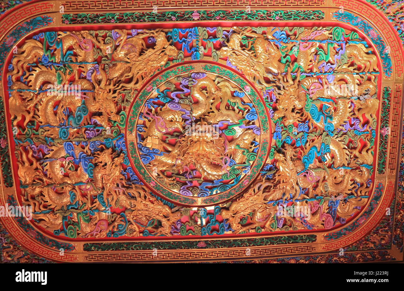 Luermen Tianhou Matsu temple ceiling Buddhism design in Tainan Taiwan ...