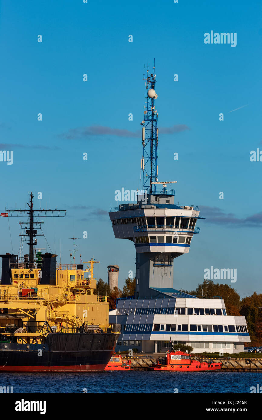 Yellow icebreaker moored at the port of Riga, Europe Stock Photo - Alamy