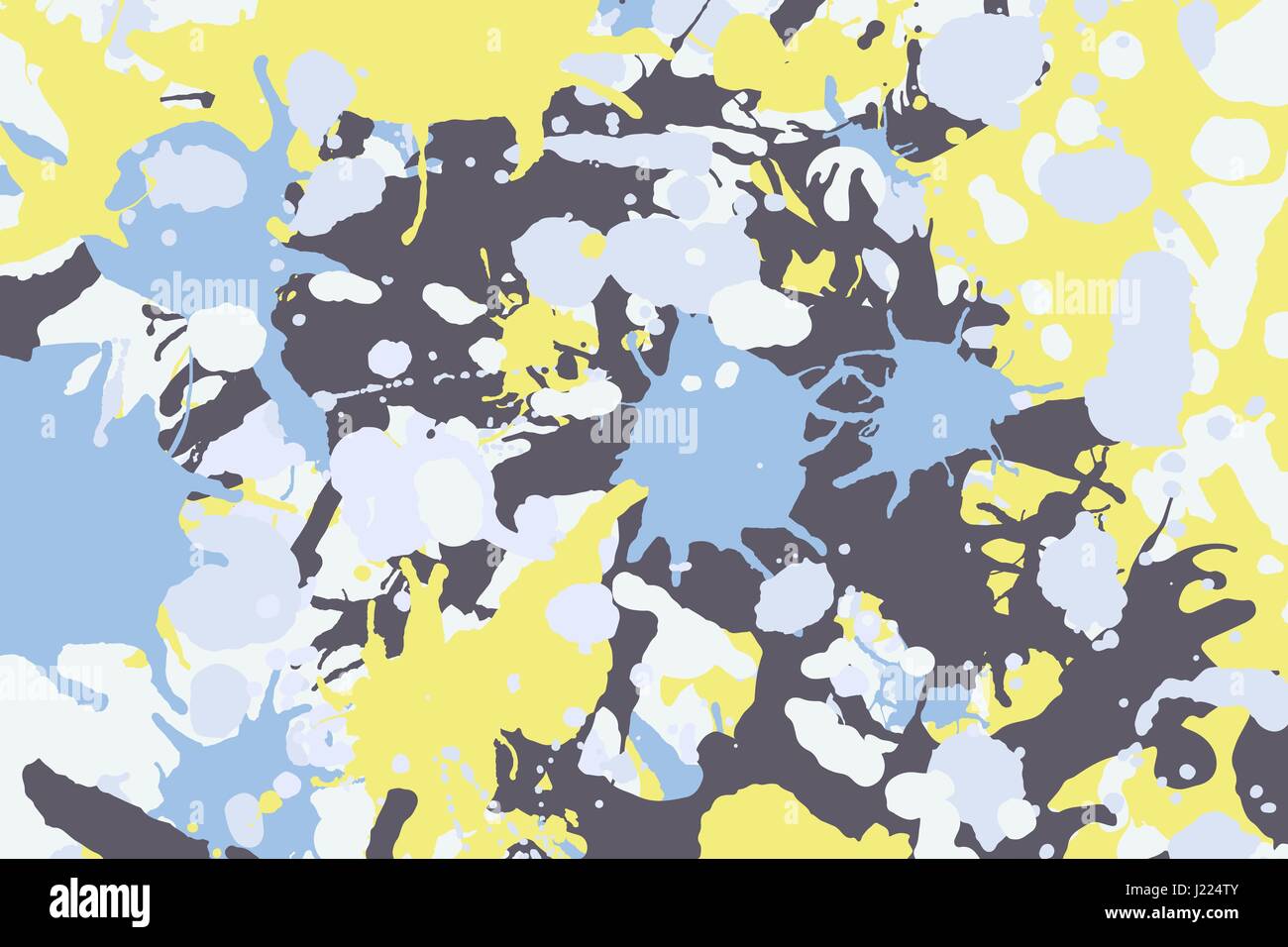 Yellow blue grey ink paint splashes vector colorful background Stock ...