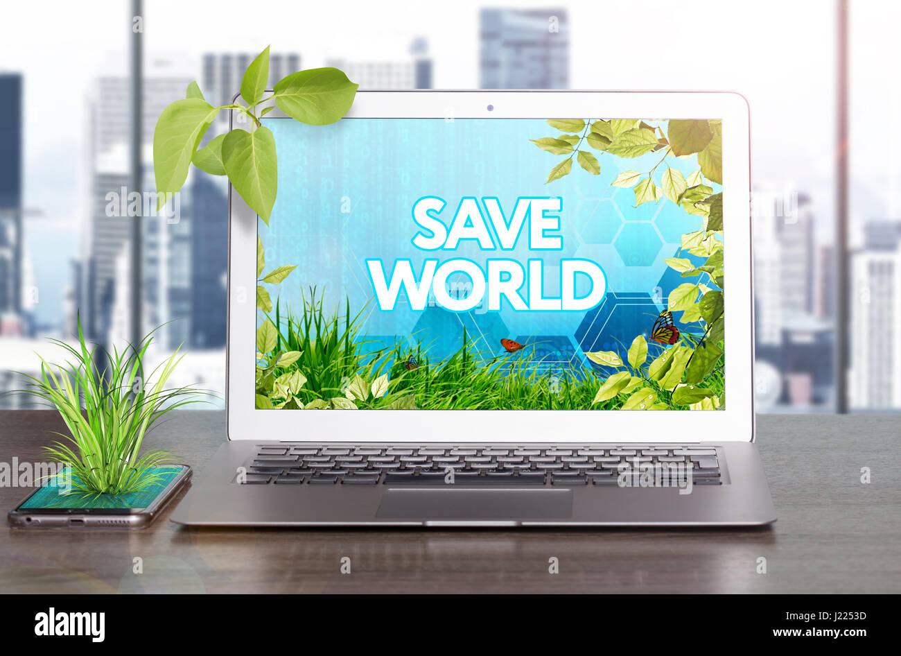 Business Project - save the world. Ecology concept Stock Photo - Alamy