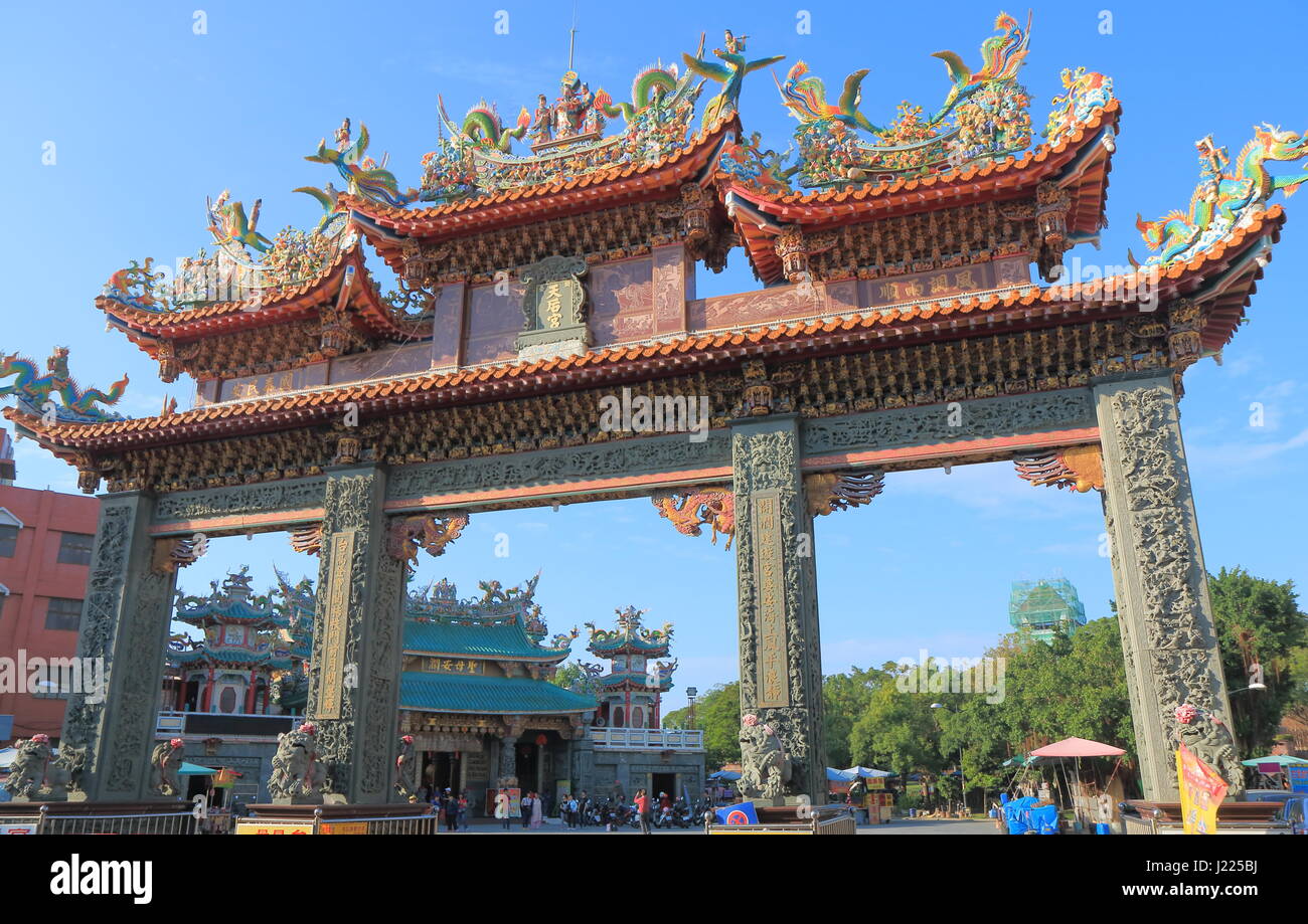 People visit Grand Matsu temple in Anping in Tainan Taiwan Stock Photo ...