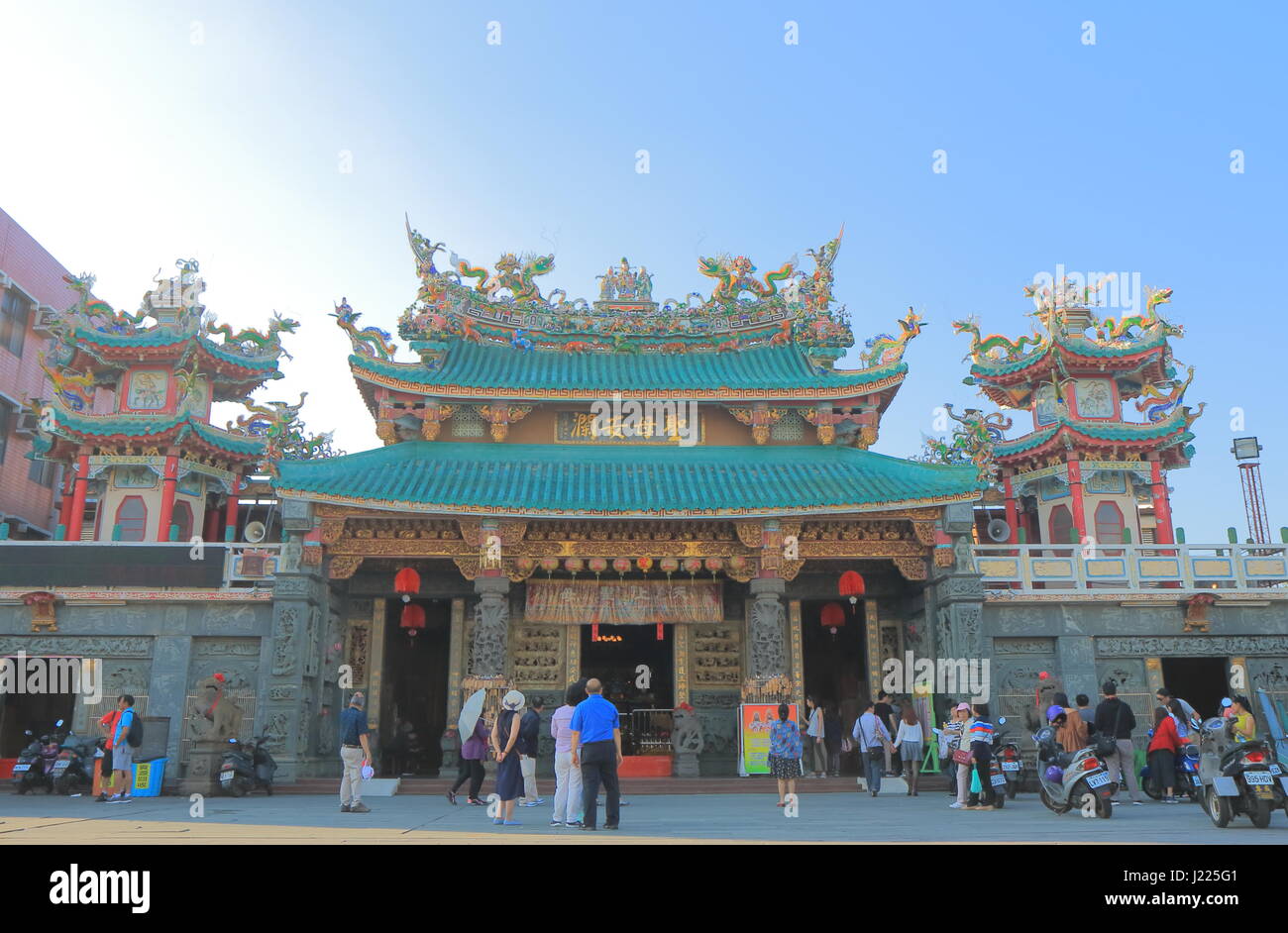 People visit Grand Matsu temple in Anping in Tainan Taiwan Stock Photo ...