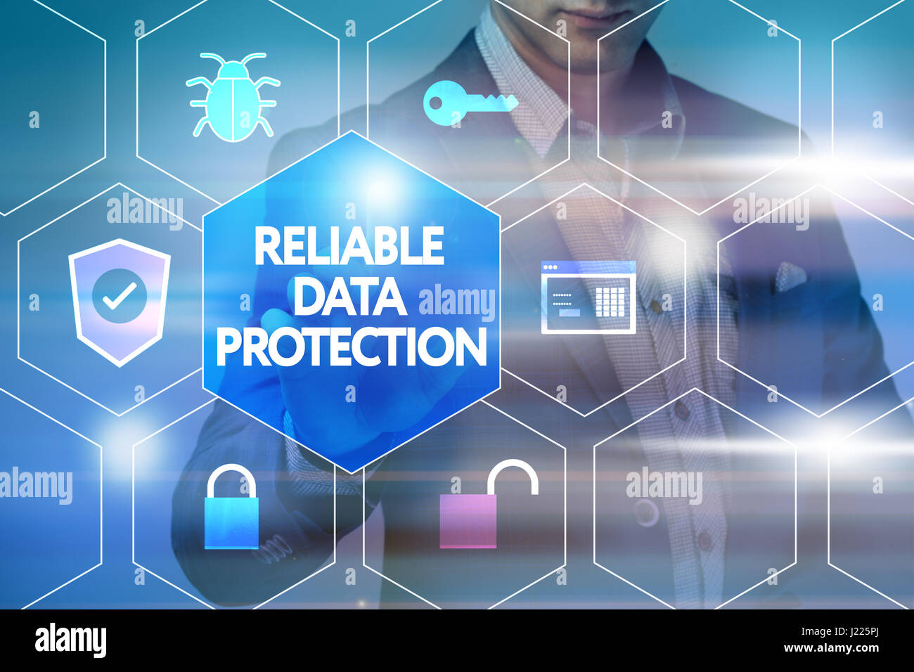 Business, technology, internet and networking concept. Businessman ...