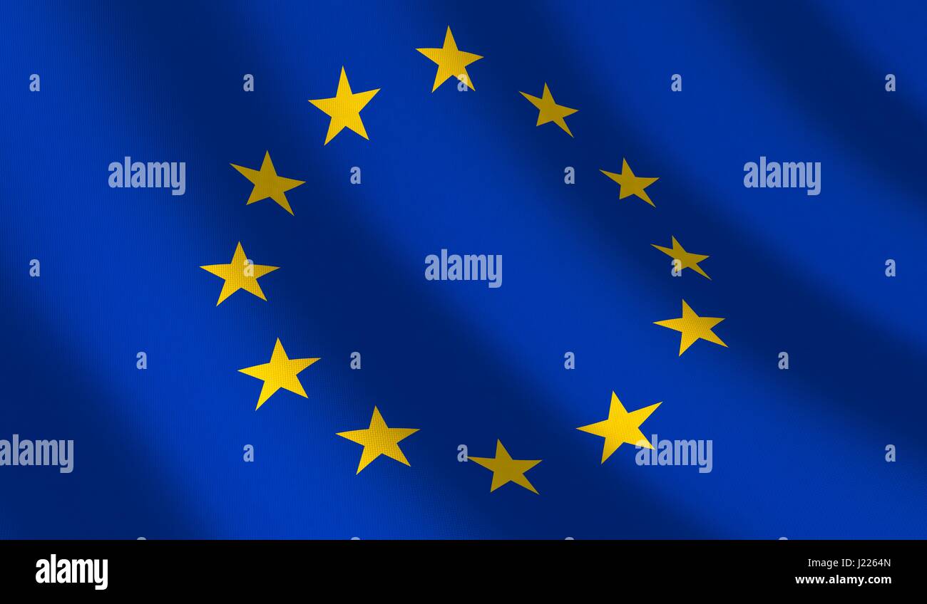 Flag Euro union and wave. 3d illustration Stock Photo - Alamy