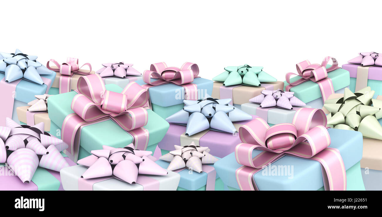 Many gift and white background. 3d illustration Stock Photo - Alamy
