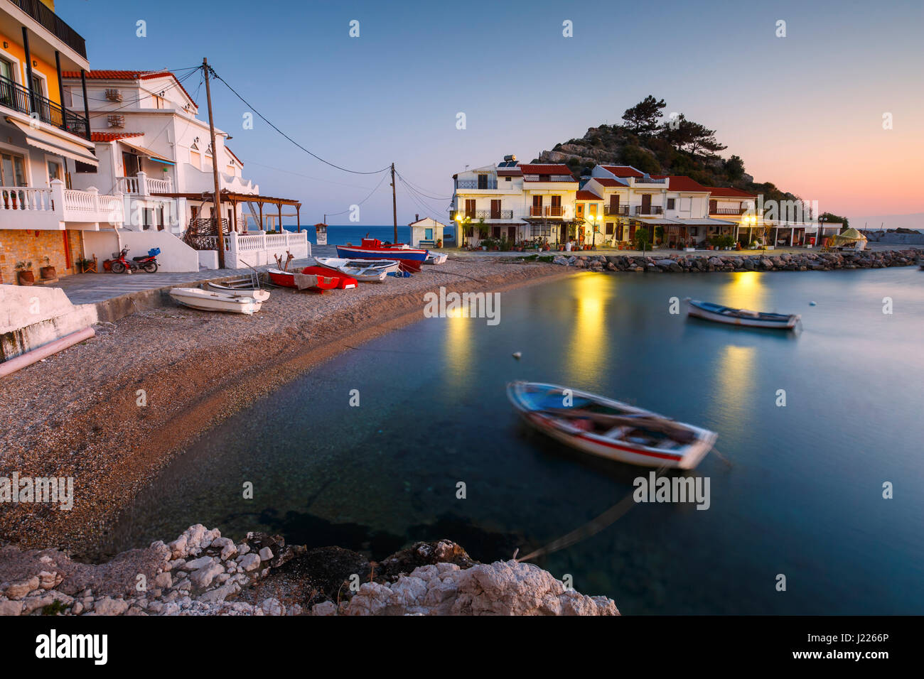 Picturesque Kokkari village on Samos island, Greece Stock Photo - Alamy