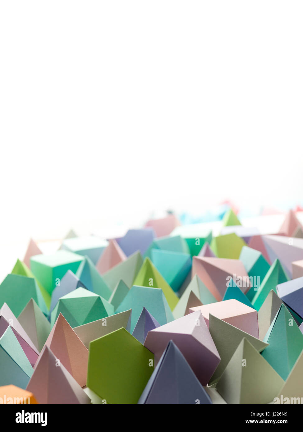 Colorful abstract geometric background with three-dimensional solid ...