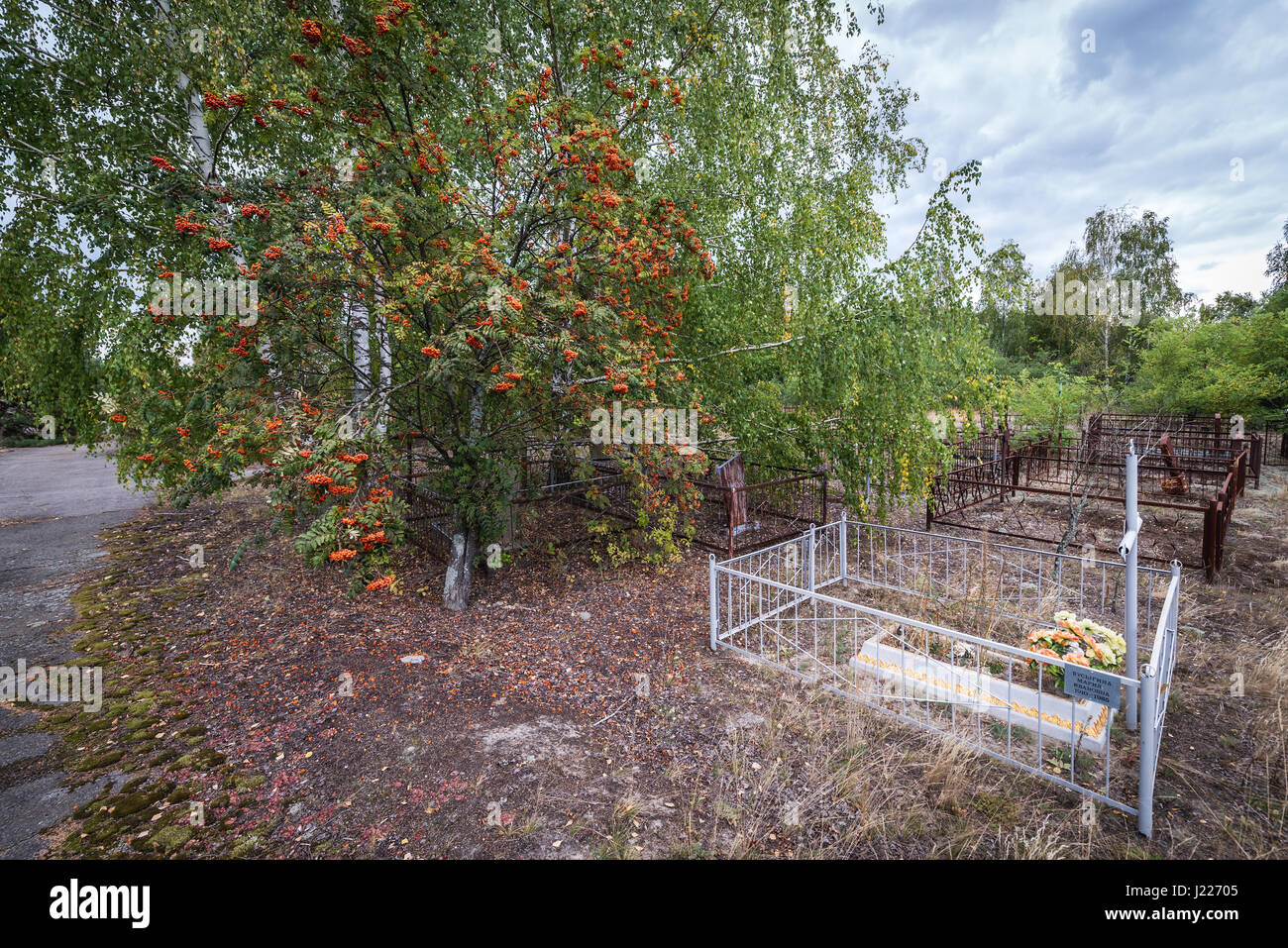 Cemetery in Pripyat ghost city of Chernobyl Nuclear Power Plant Zone of ...