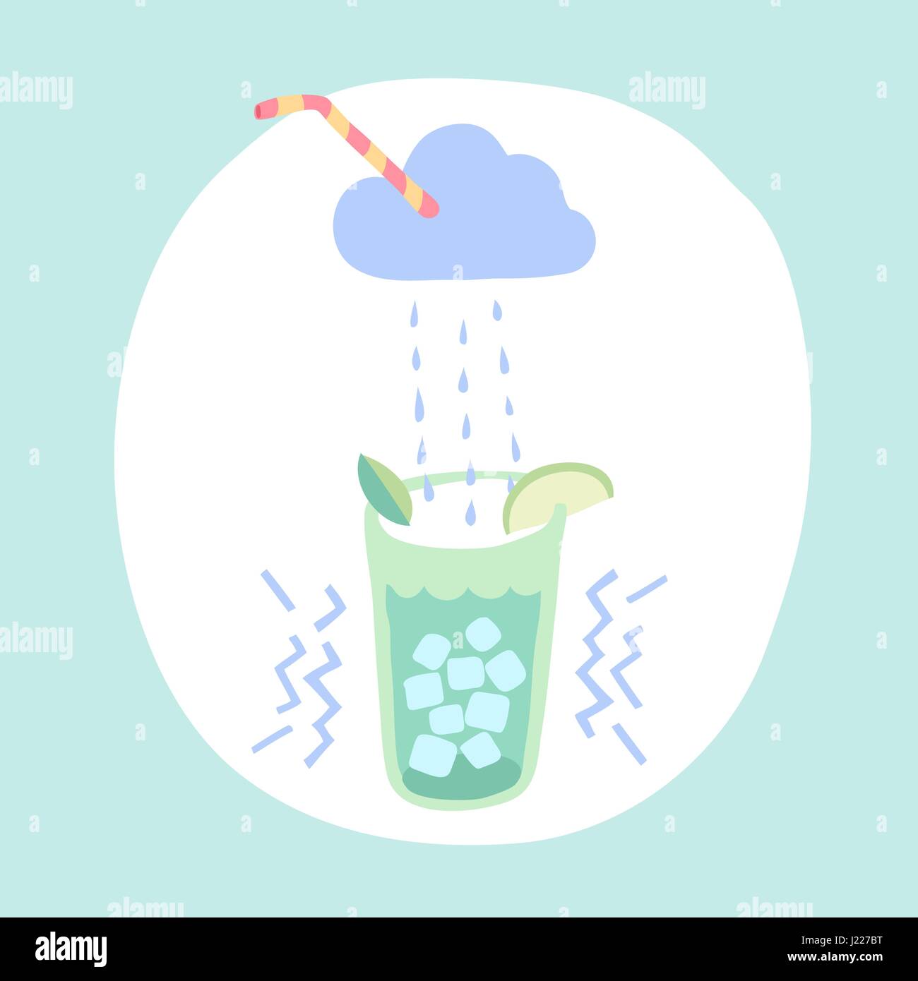 Glass of lemonade, cloud and rain cocktail Stock Vector Image & Art - Alamy