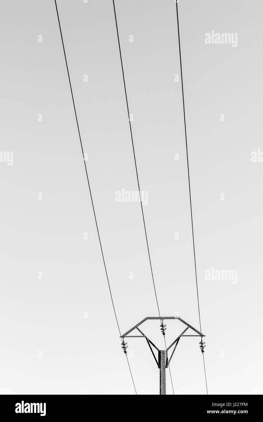 Tall power pole Black and White Stock Photos & Images - Alamy