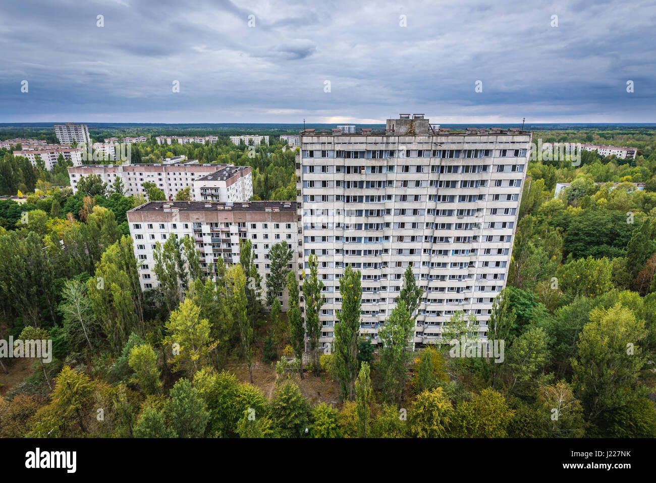 Residential buildings in Pripyat ghost city of Chernobyl Nuclear Power ...