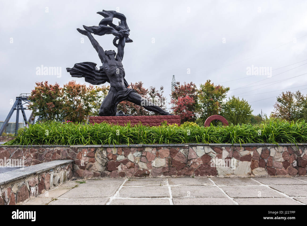 Prometheus monument in front of Chernobyl Nuclear Power Plant in Zone ...