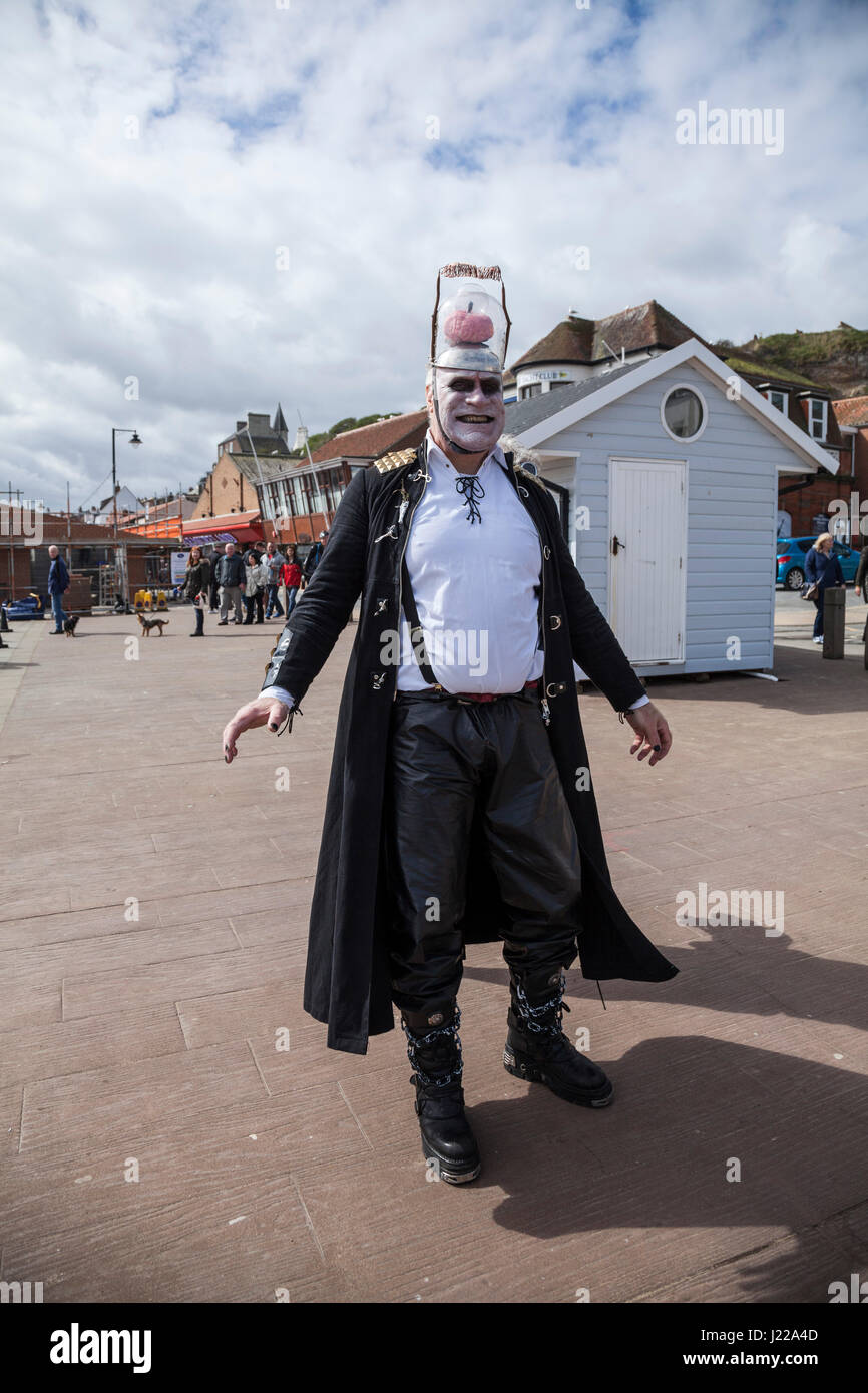 Man dressed like a zombie at the Whitby Goth Weekend in North Yorkshire ...