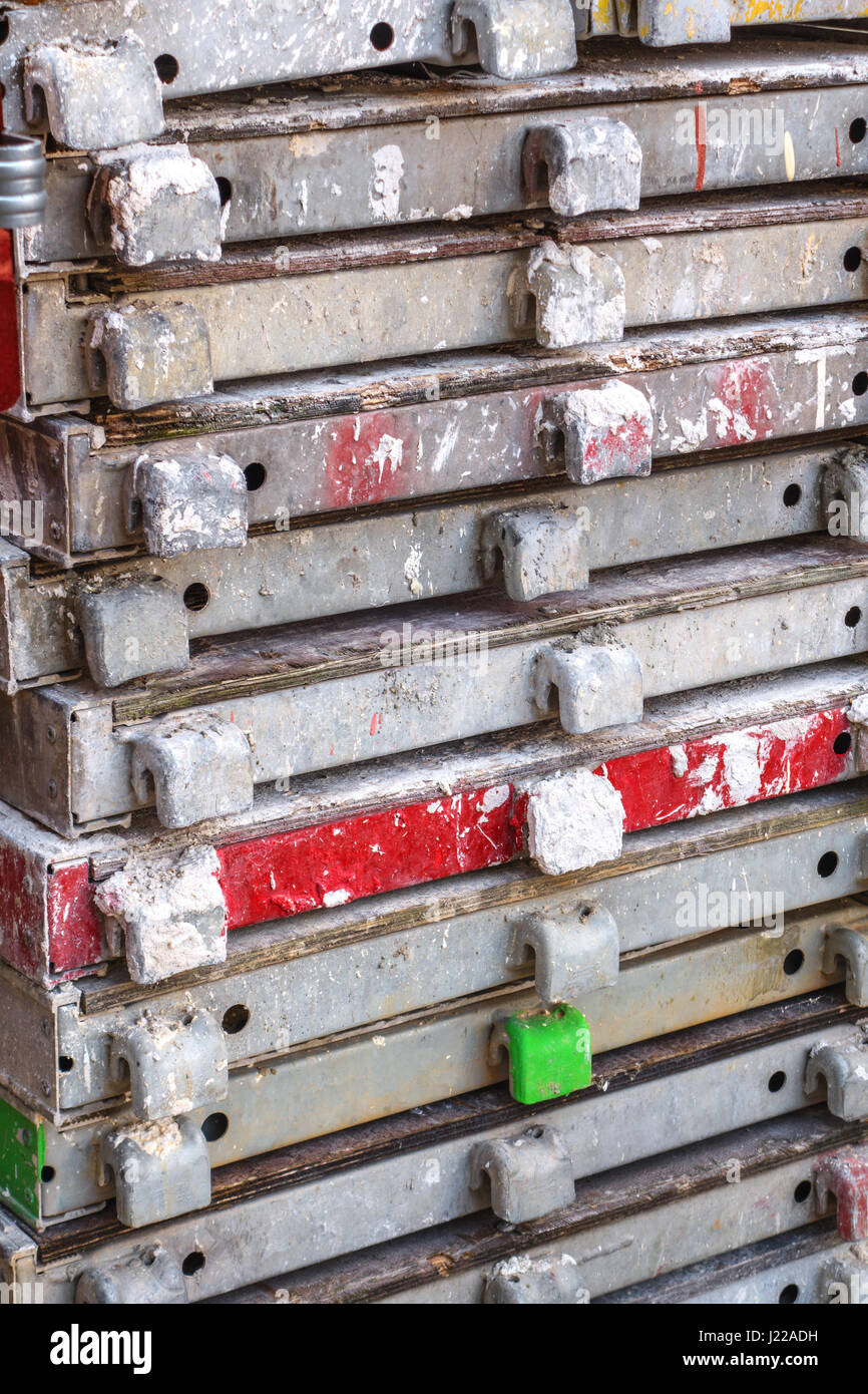 Stacked scaffolding decks Stock Photo - Alamy