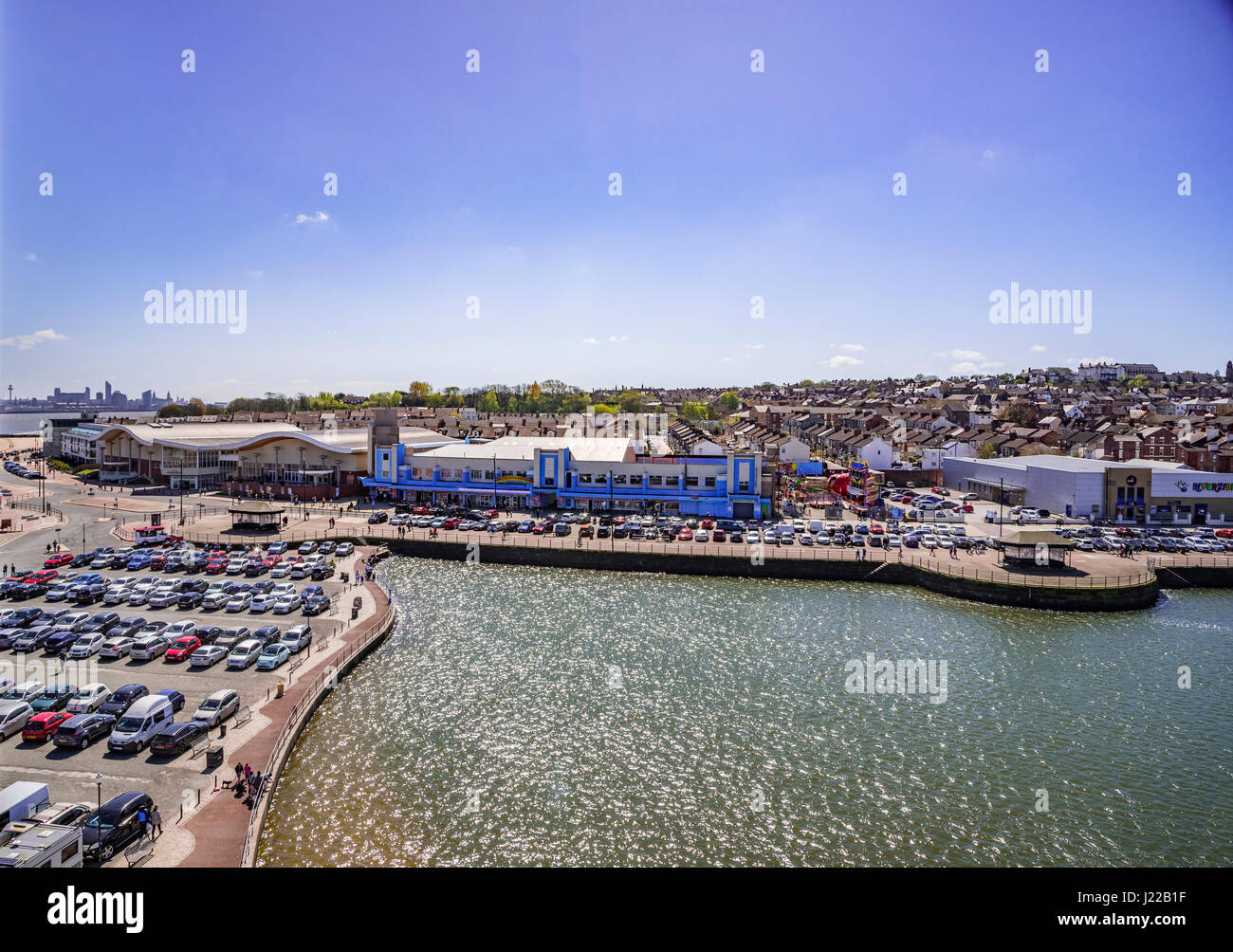 New Brighton marine lake and waterfront Stock Photo - Alamy