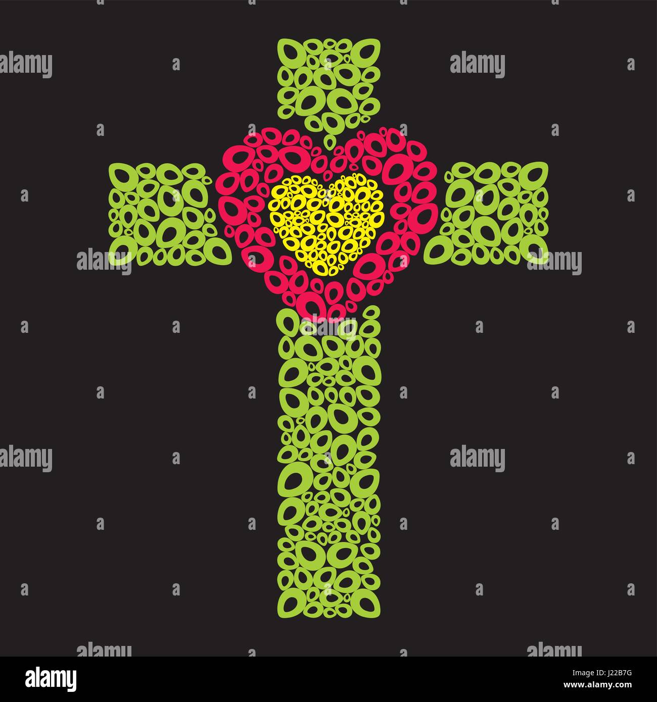 Christian print. The cross of Jesus Christ and the heart Stock Vector ...