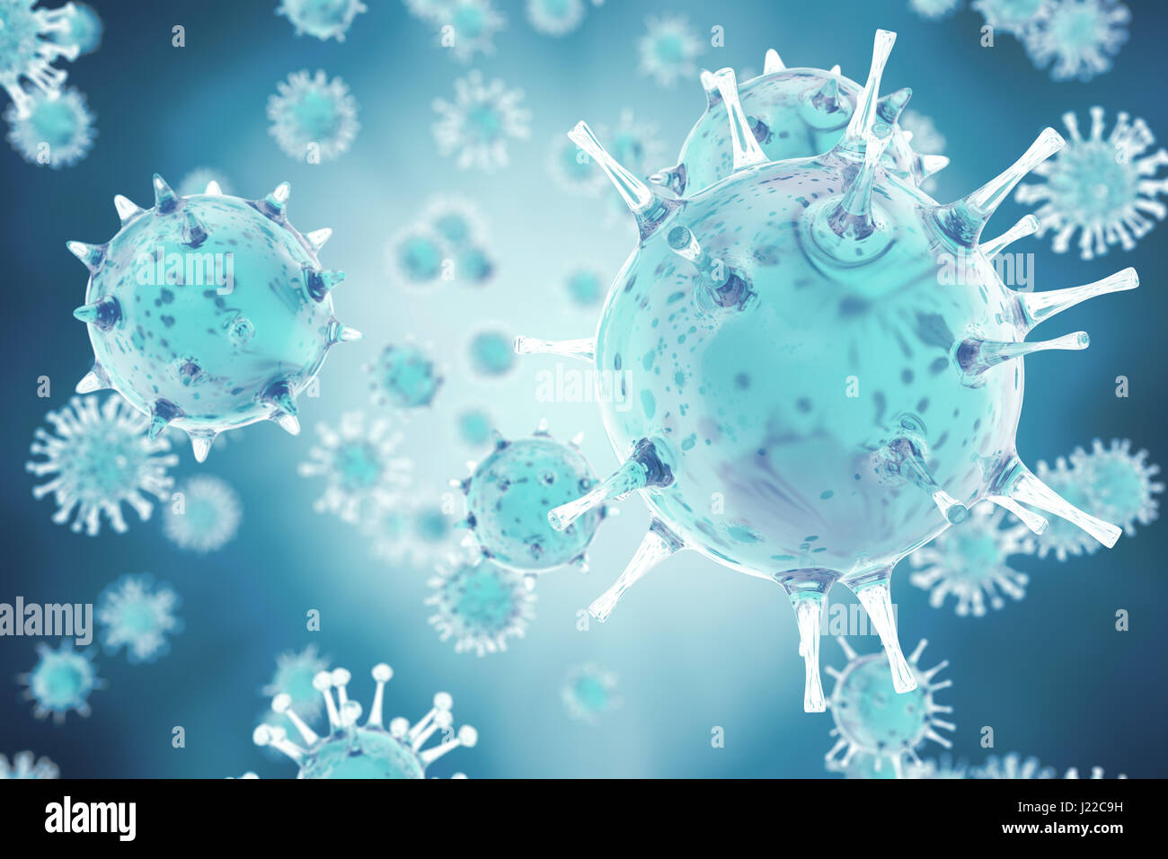 3D illustration , Hepatitis, H1N1, HIV, FLU AIDS viruses abstract ...