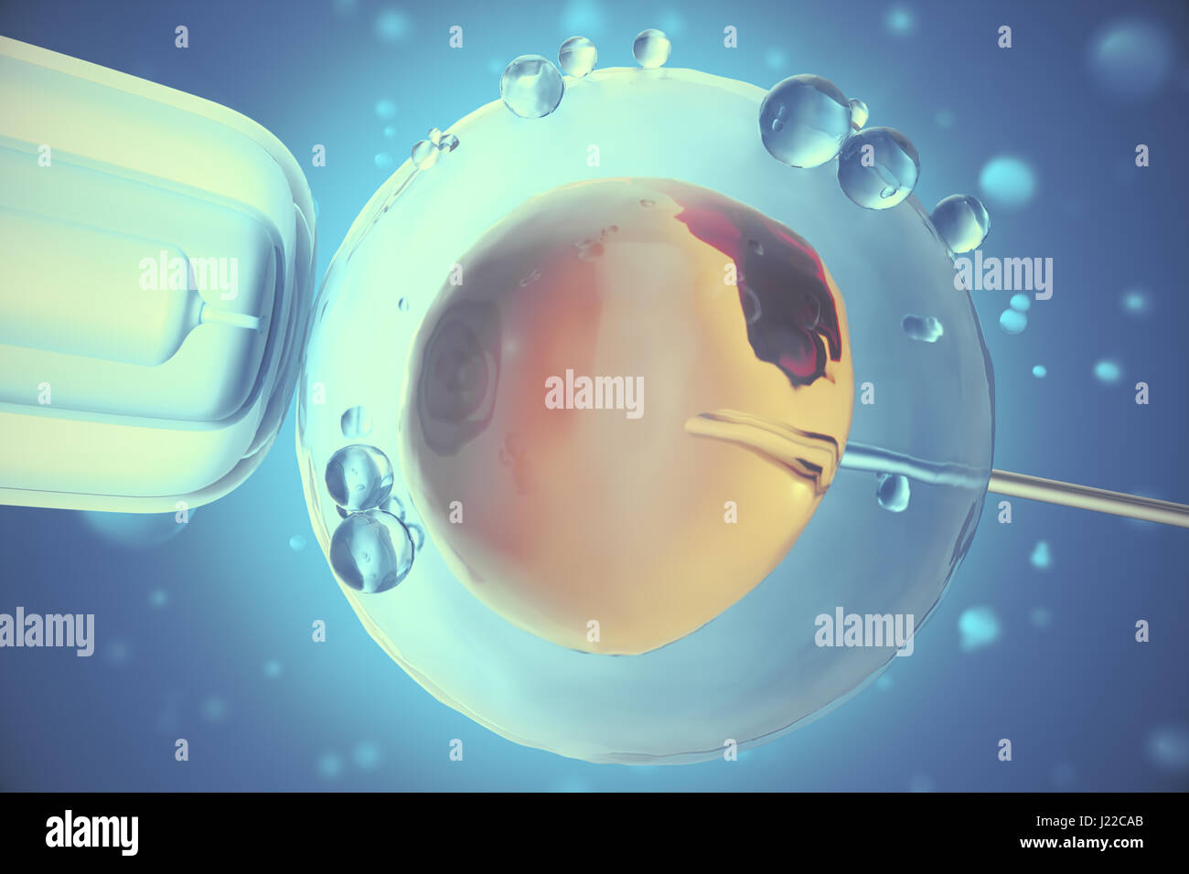 3D Illustration of artificial insemination or in-vitro fertilization of ...