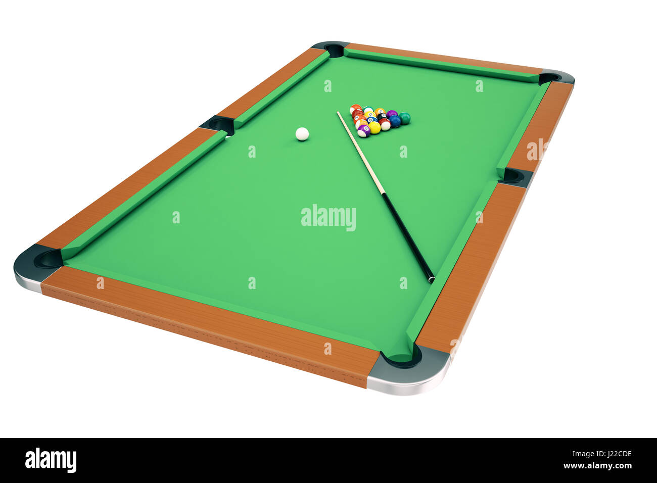 3D illustration pool billiard game. American pool billiard. Pool ...