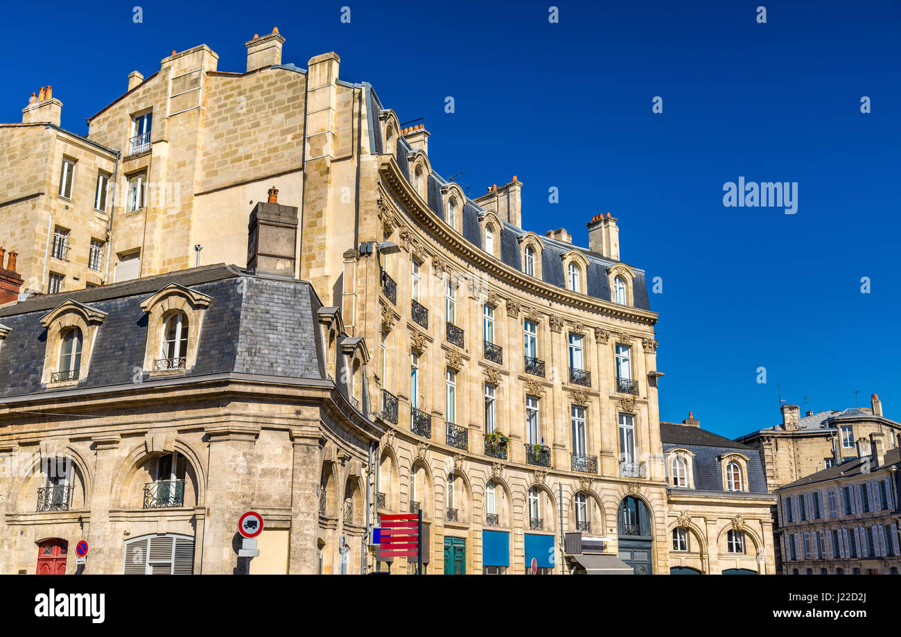 Buildings in the historic centre of Bordeaux - France, Aquitaine Stock ...