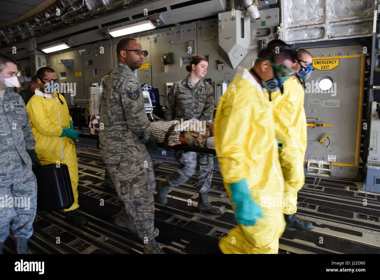349th Aeromedical Staging Squadron Citizen Airmen litter carry ...
