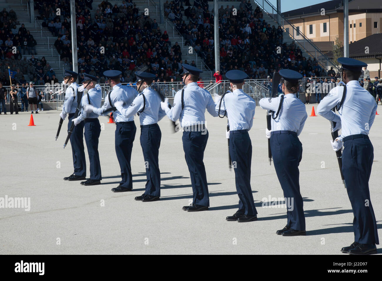 Members of the 17th Training Wing drill team from Goodfellow Air Force ...