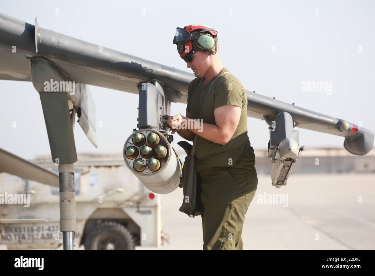 U.S. Marine Corps Cpl. Patrick Poore, an aviation ordnance technician ...