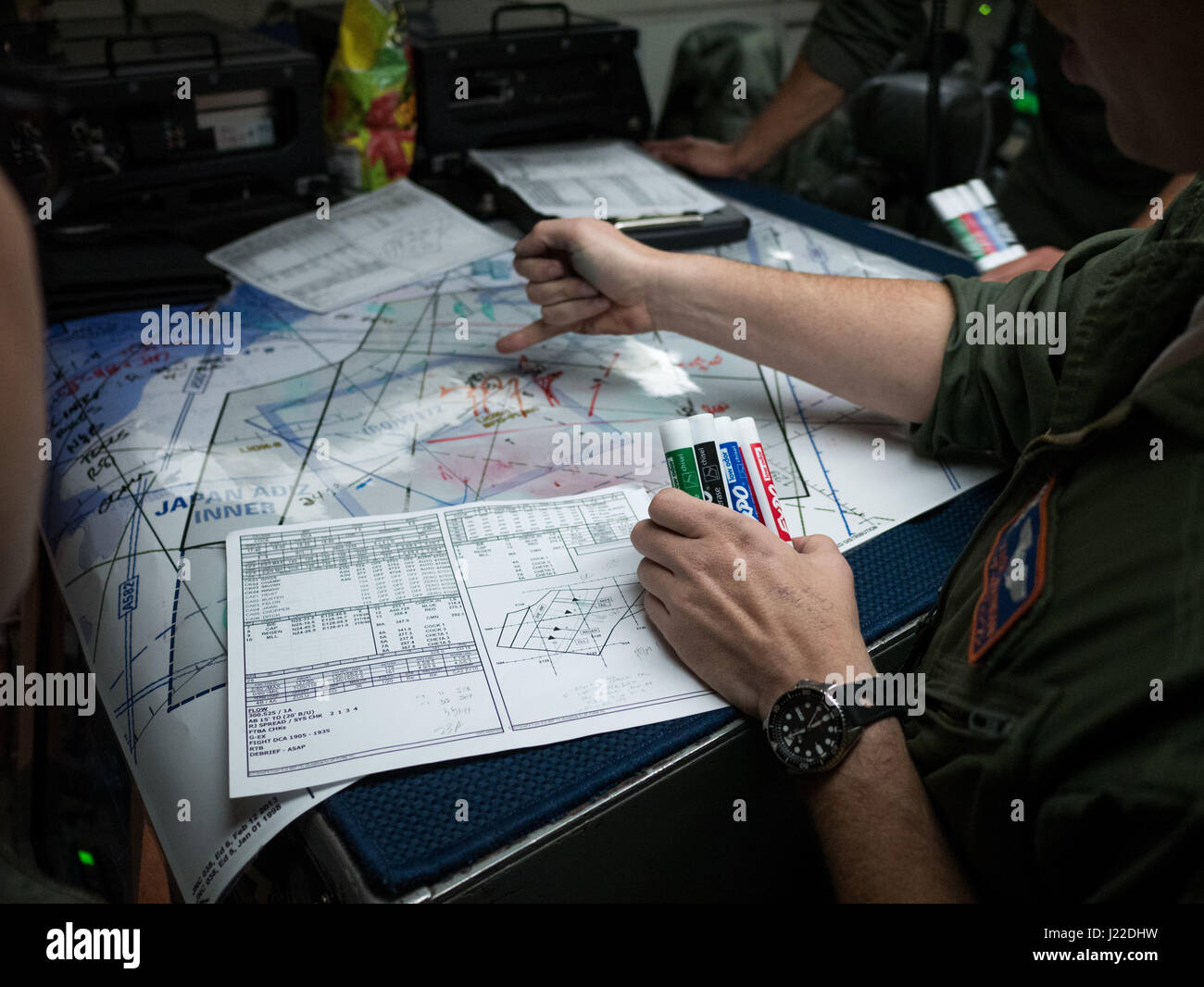A U.S. Air Force air weapons officer from the 961st Airborne Air ...