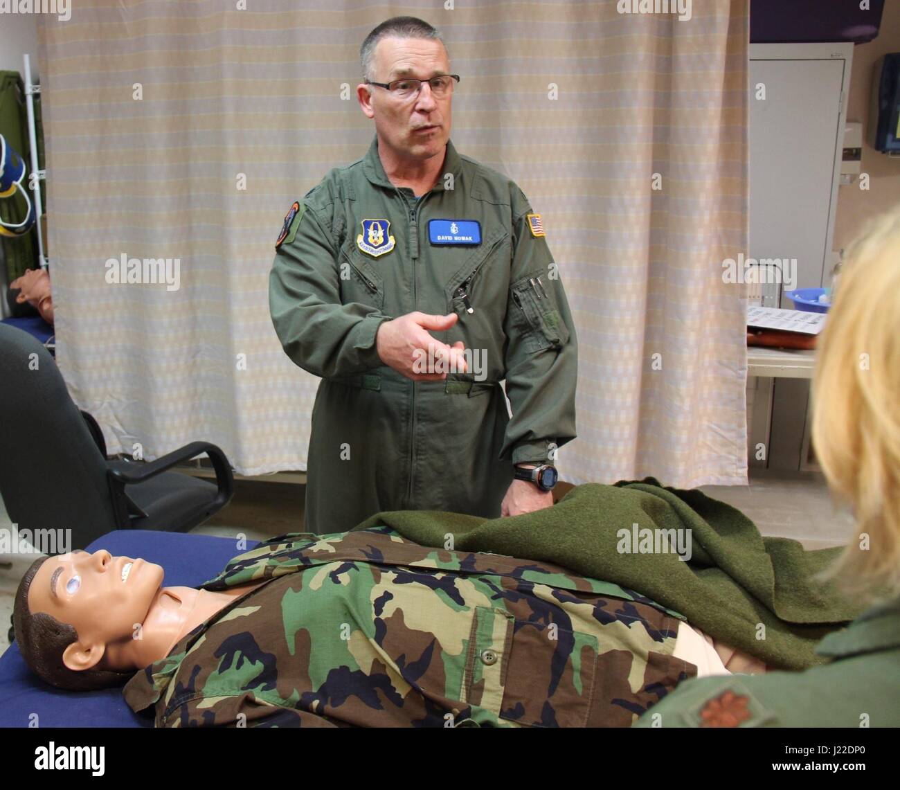Lt. Col. David Nowak, Assistant Chief Nurse of Critical Care, explains ...