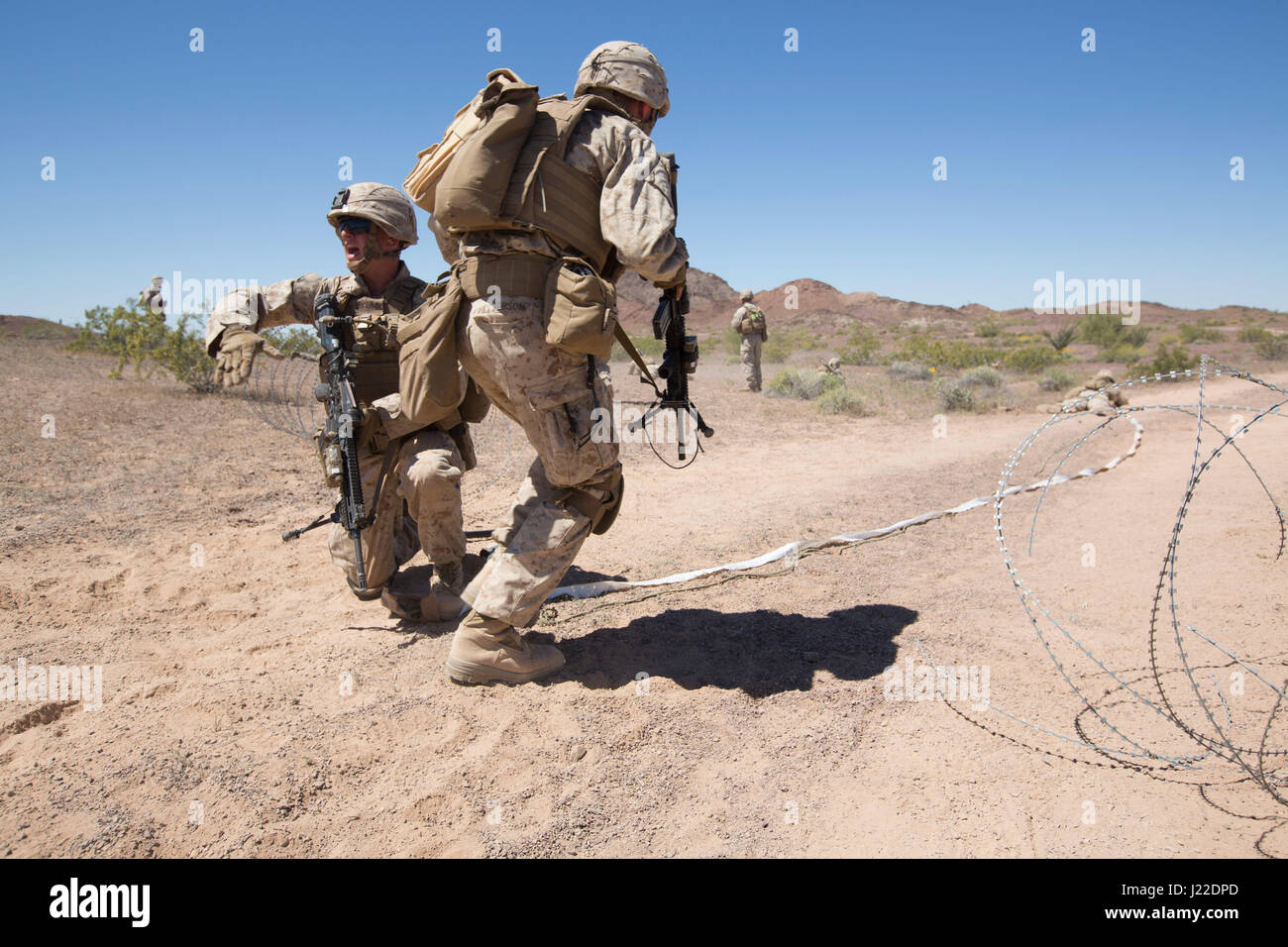 Marines conduct platoon-level attack live fire training at Yuma Proving ...