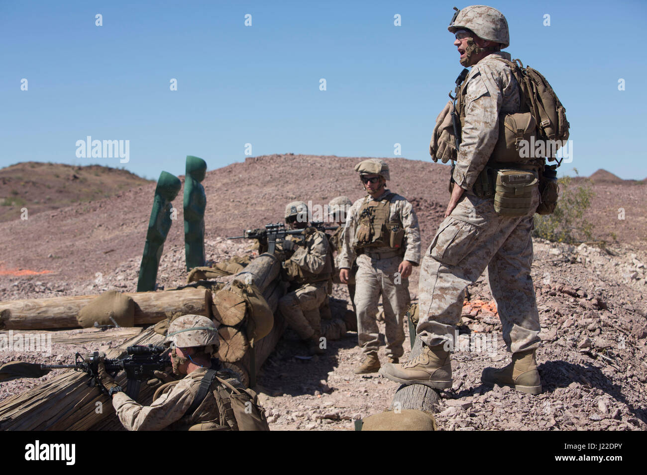 U.S. Marine Corps Lt. Col. Marcus J. Mainz, right, the battalion ...